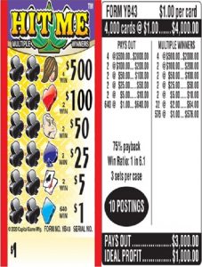 $500 TOP ($1 Bottom) - Form # YB43 Hit Me (3-Window) | Abbott Bingo ...